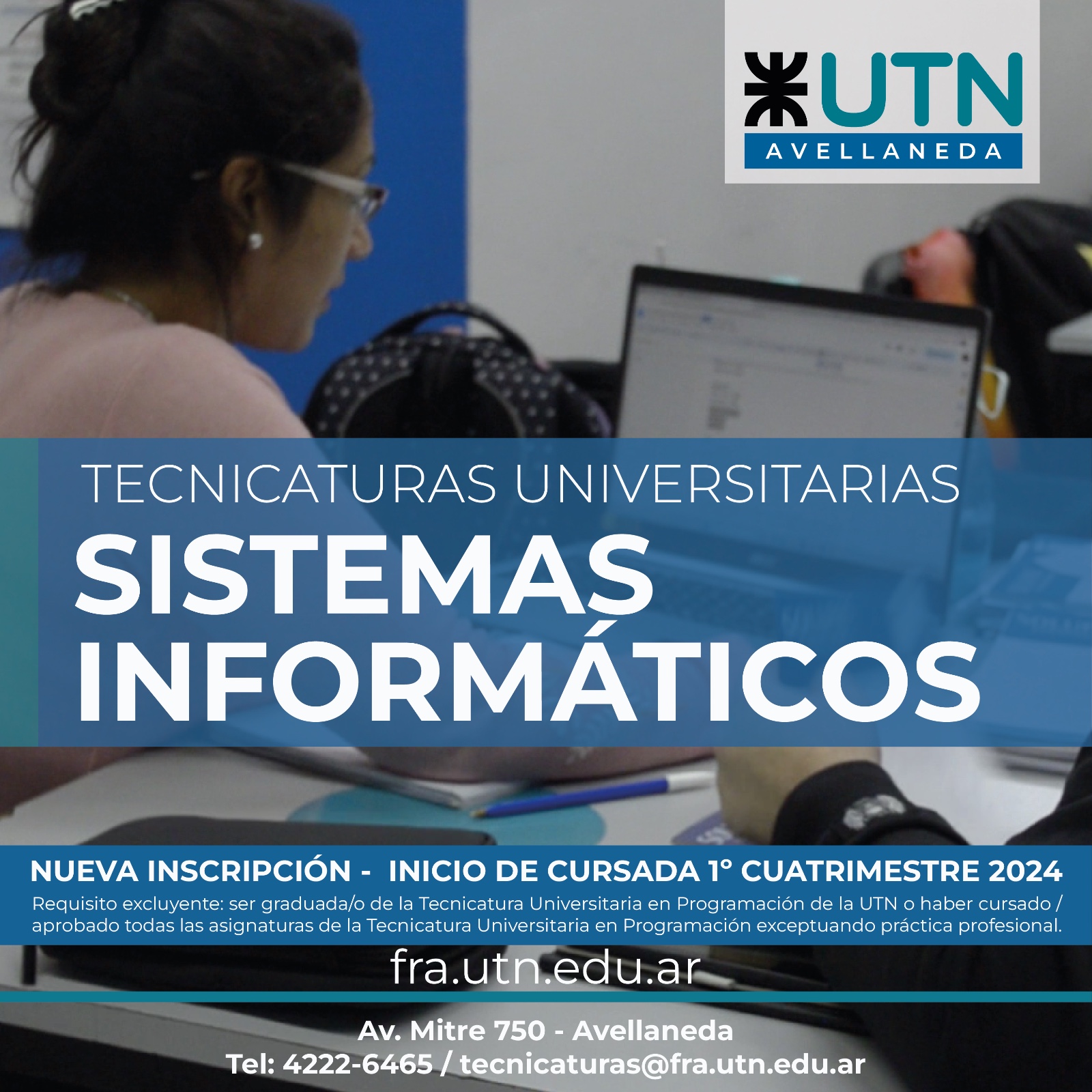 TECNICATURA UNIVERSITARIA EN SISTEMAS INFORMÁTICOS: INSCRIPCIÓN AL PRIMER CUATRIMESTRE 2024 ...