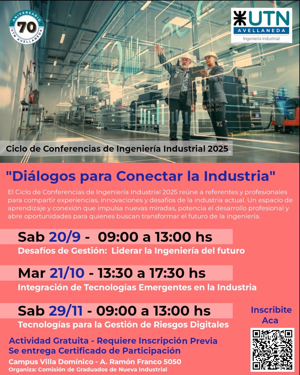 CICLO DE CONFERENCIAS DE INGENIERÍA INDUSTRIAL «DIÁLOGOS PARA CONECTAR A LA INDUSTRIA» - UTN ...